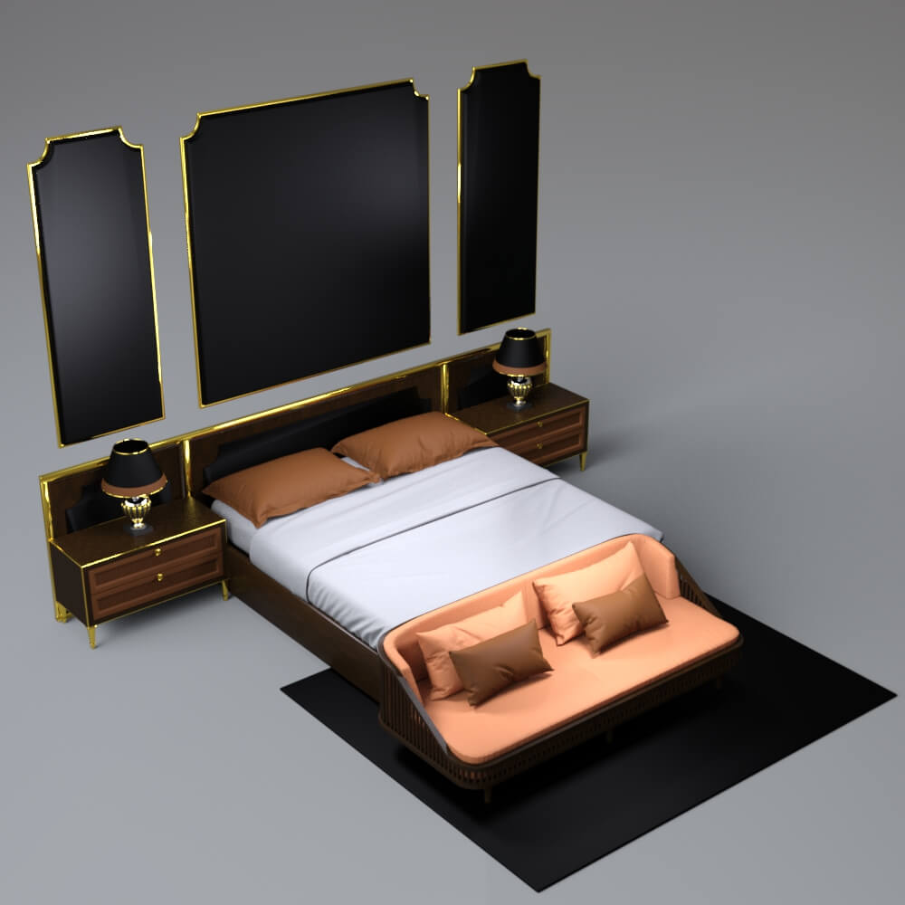 Master Bed 83 3D Render, Digital Art by AQ3D