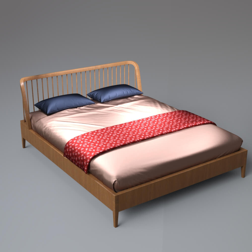 Master Bed 85 3D Render, Digital Art by AQ3D