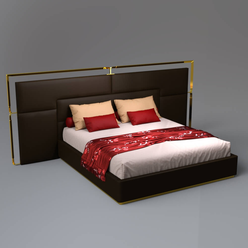 Master Bed 93 3D Render, Digital Art by AQ3D