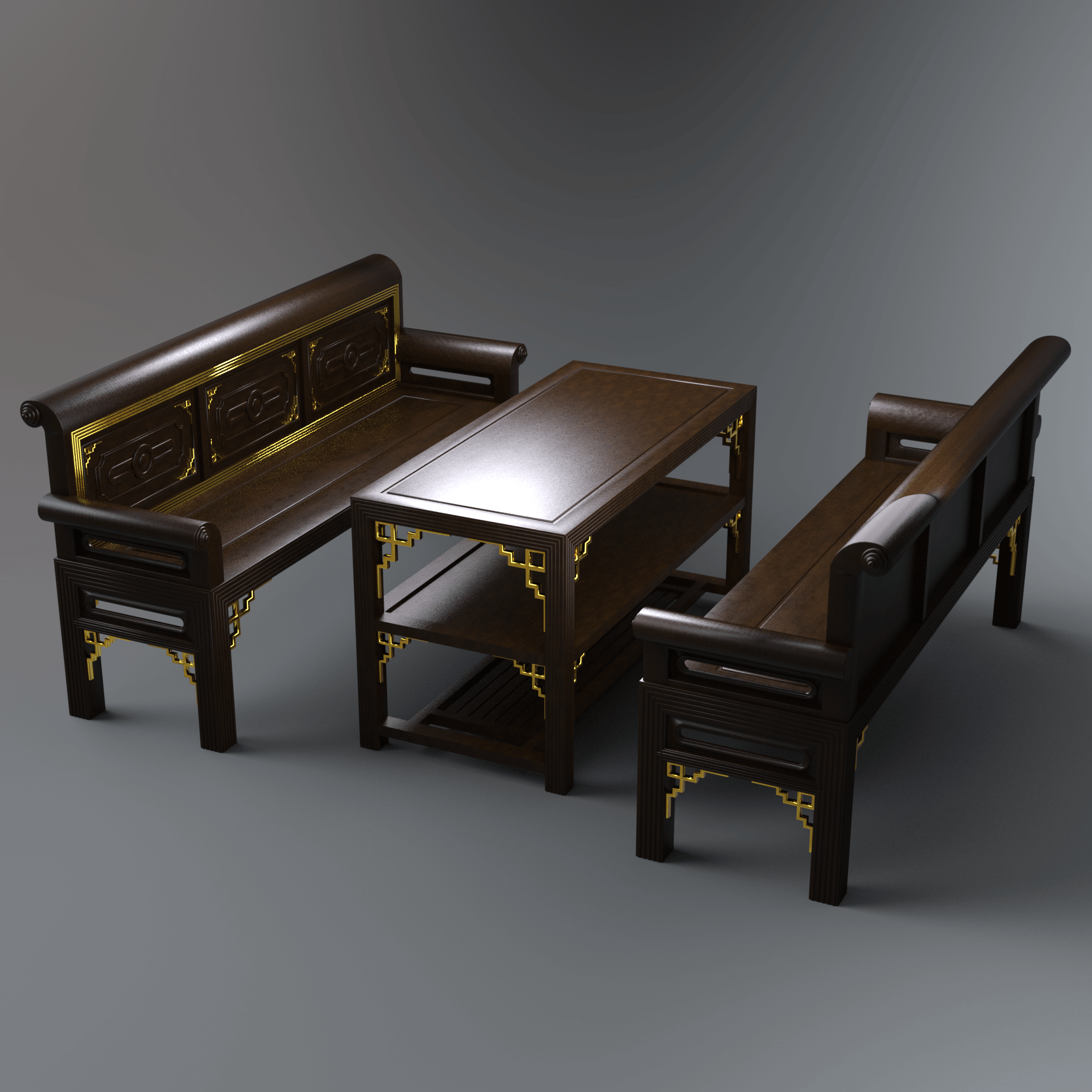 Master Bench 25 3D Render, Digital Art by AQ3D