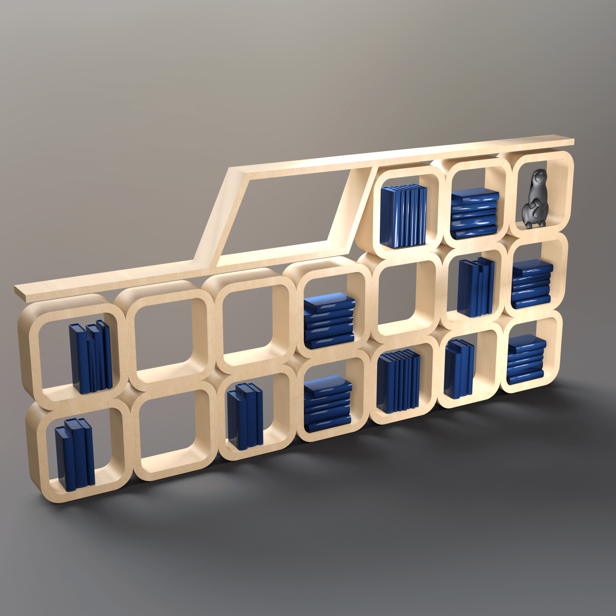 Master Bookshelf 3D Render, Digital Art by AQ3D