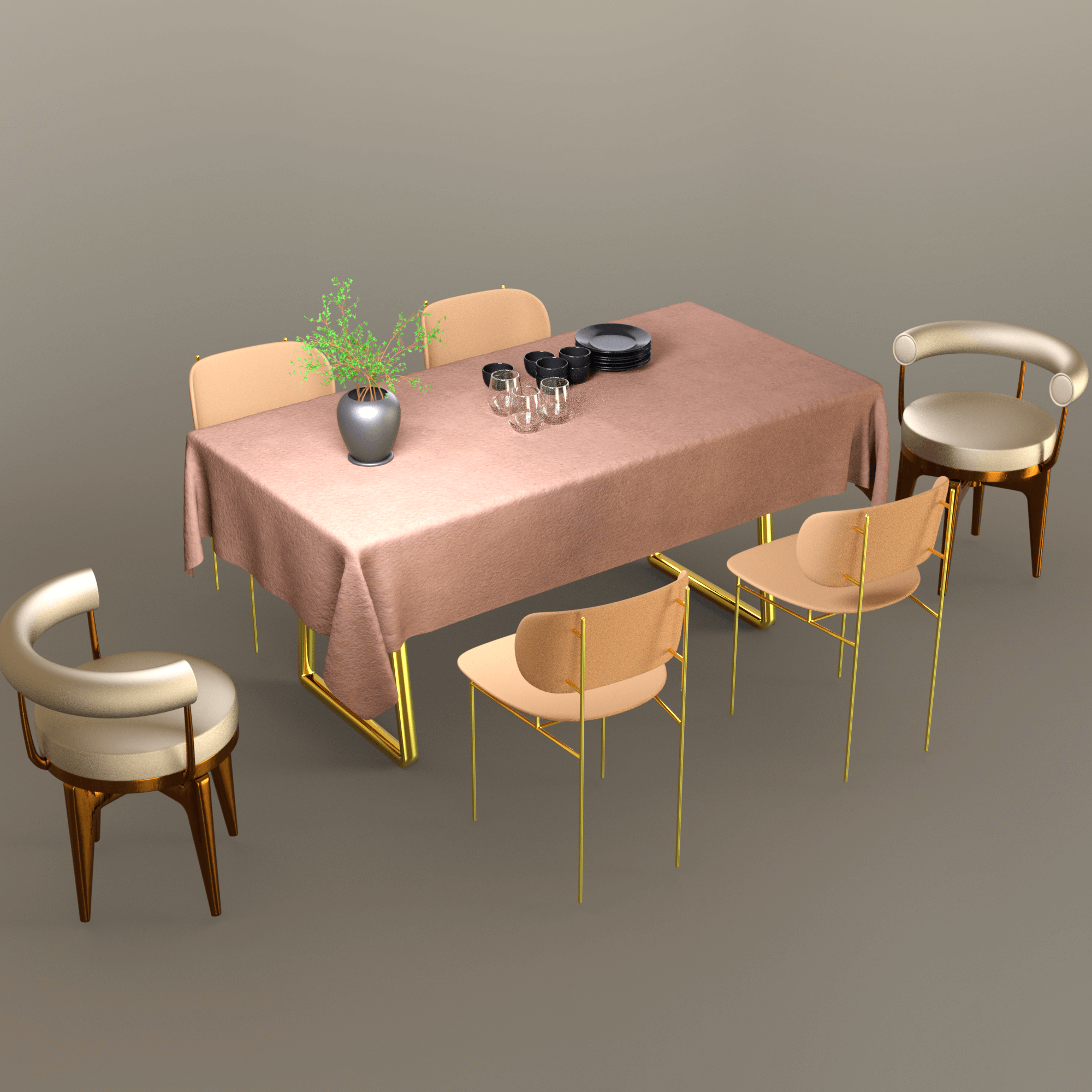 Master Chair And Table 4 3D Render, Digital Art by AQ3D