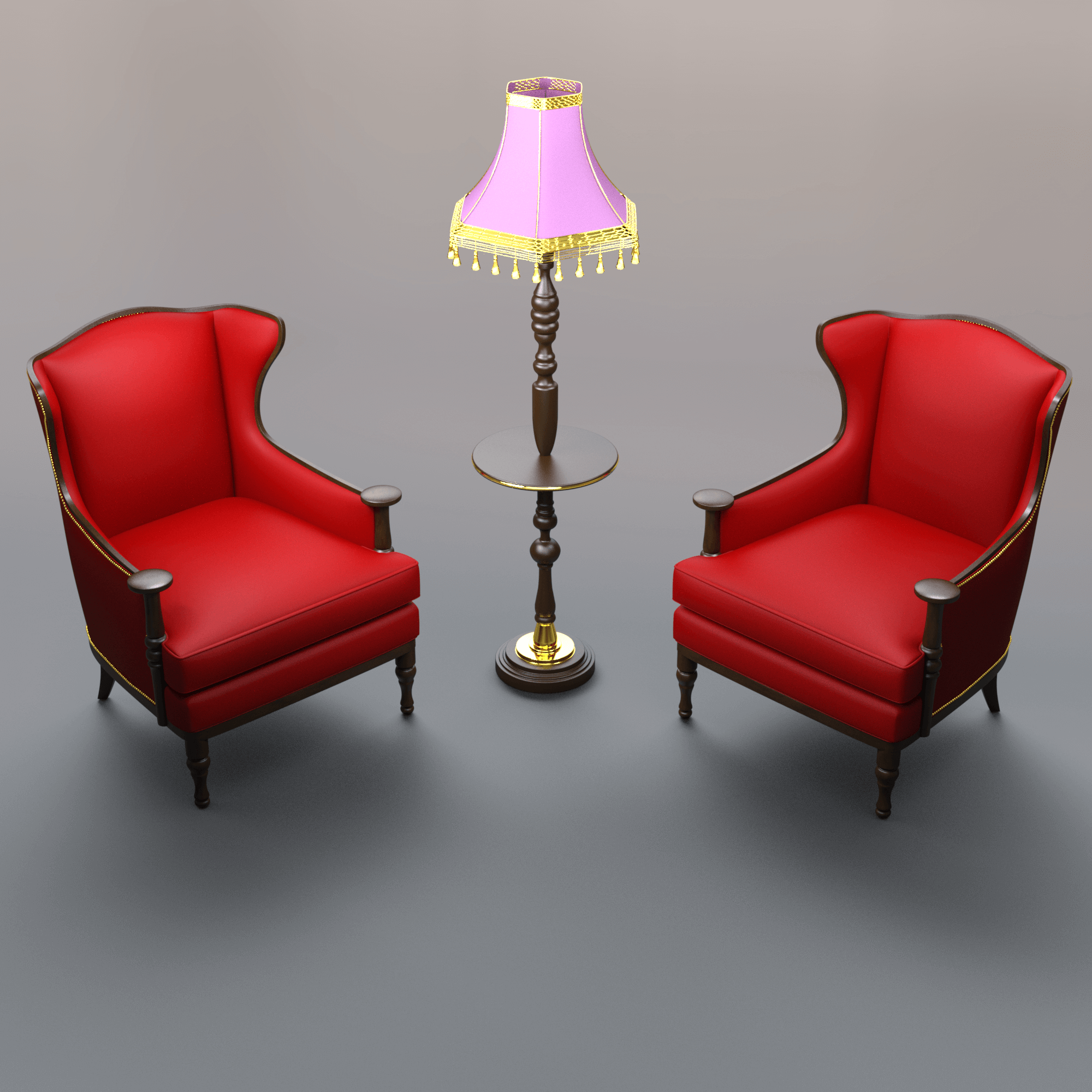 Master Chairs and Table 24 3D Render, Digital Art by AQ3D