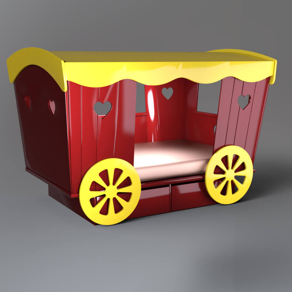 Master Child Bed 25 3D Render, Digital Art by AQ3D