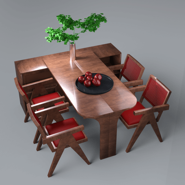 Master Table and Stool 3D Render, Digital Art by AQ3D