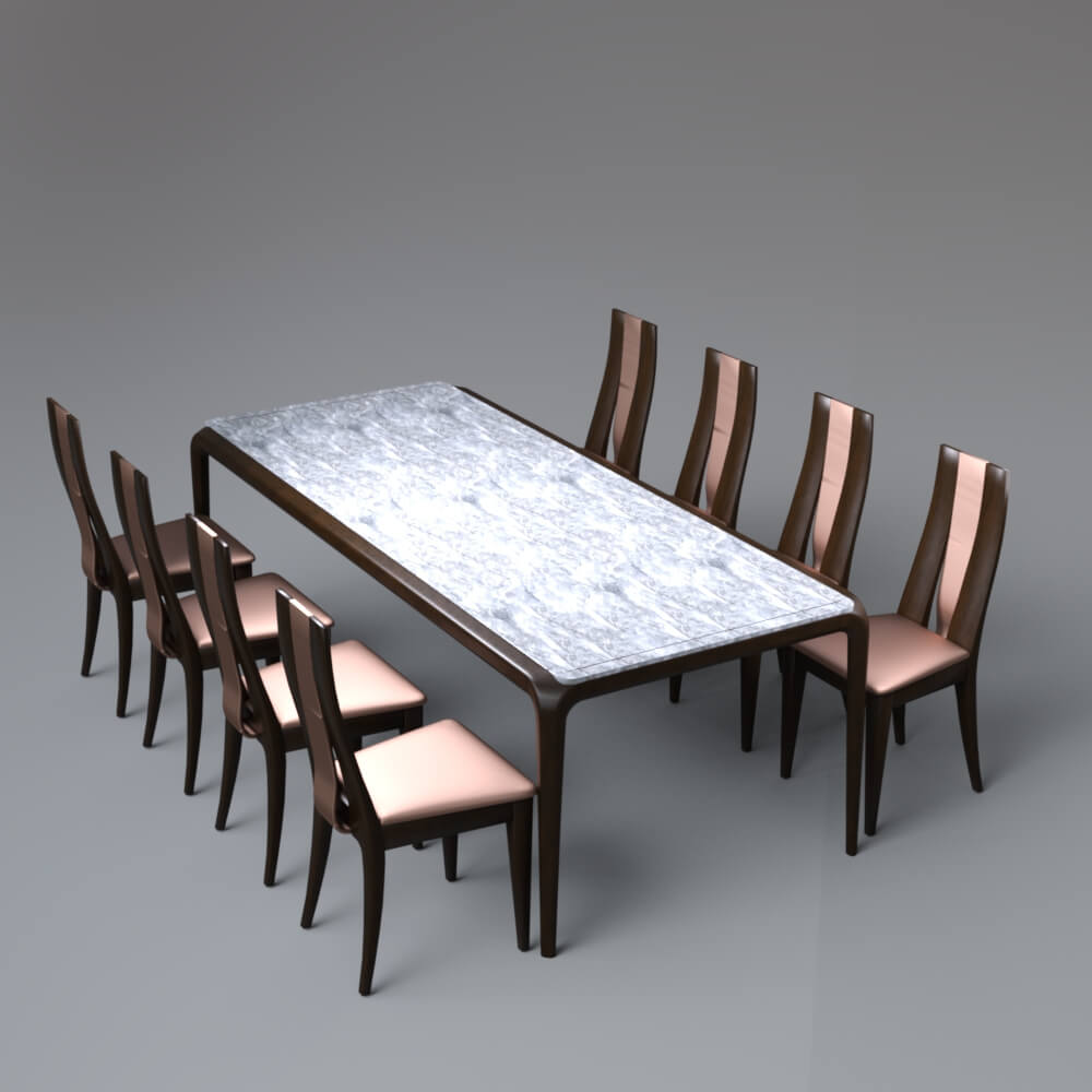 Master Dining Table 13 3D Render, Digital Art by AQ3D