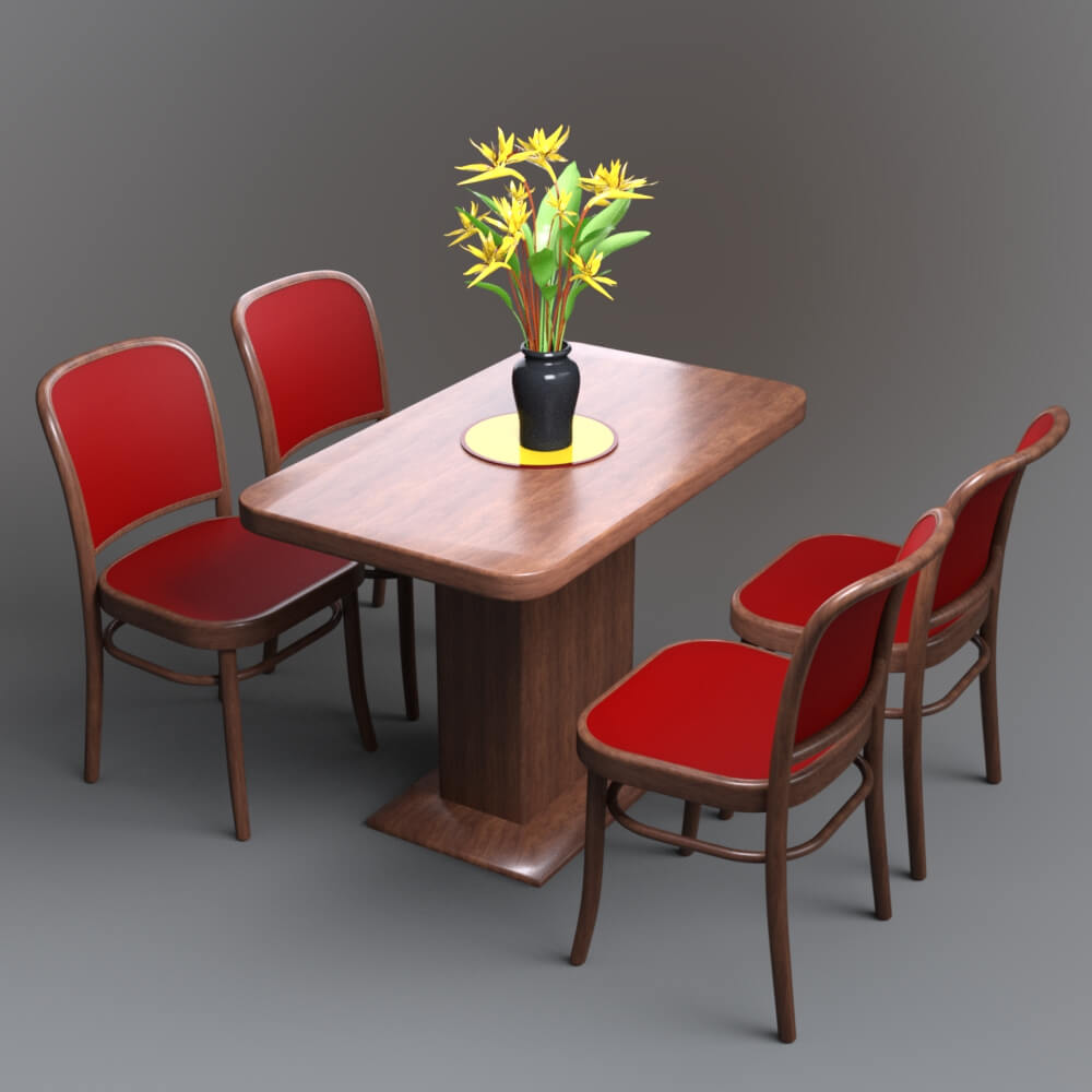 Master Dining Table 15 3D Render, Digital Art by AQ3D
