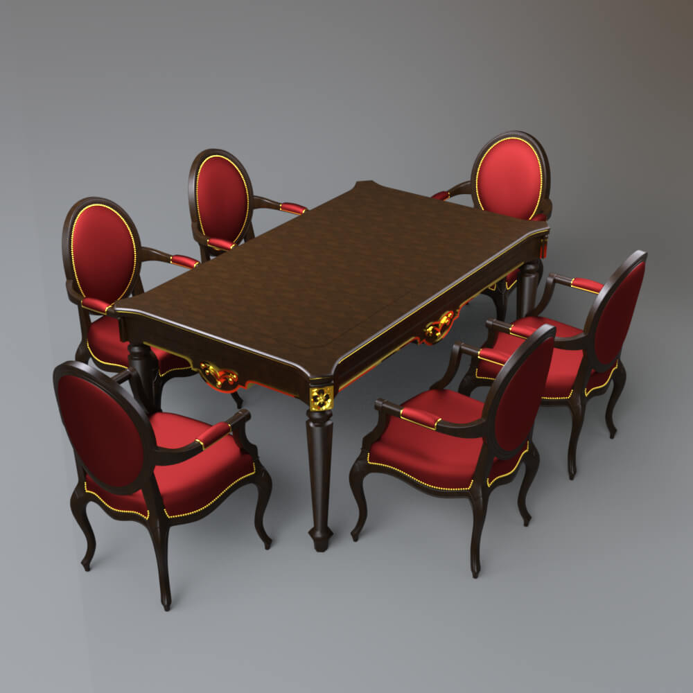 Master Dining Table 17 3D Render, Digital Art by AQ3D