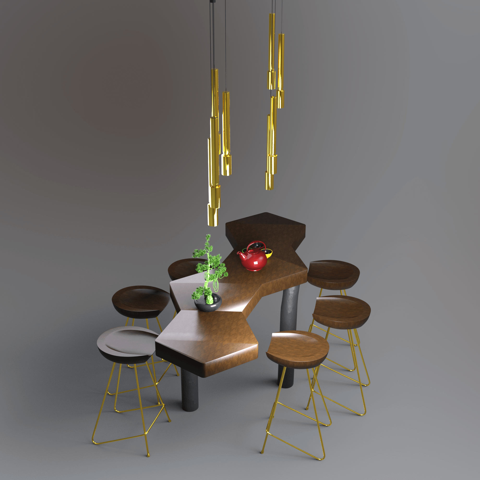 Master Dining Table 4 3D Render, Digital Art by AQ3D