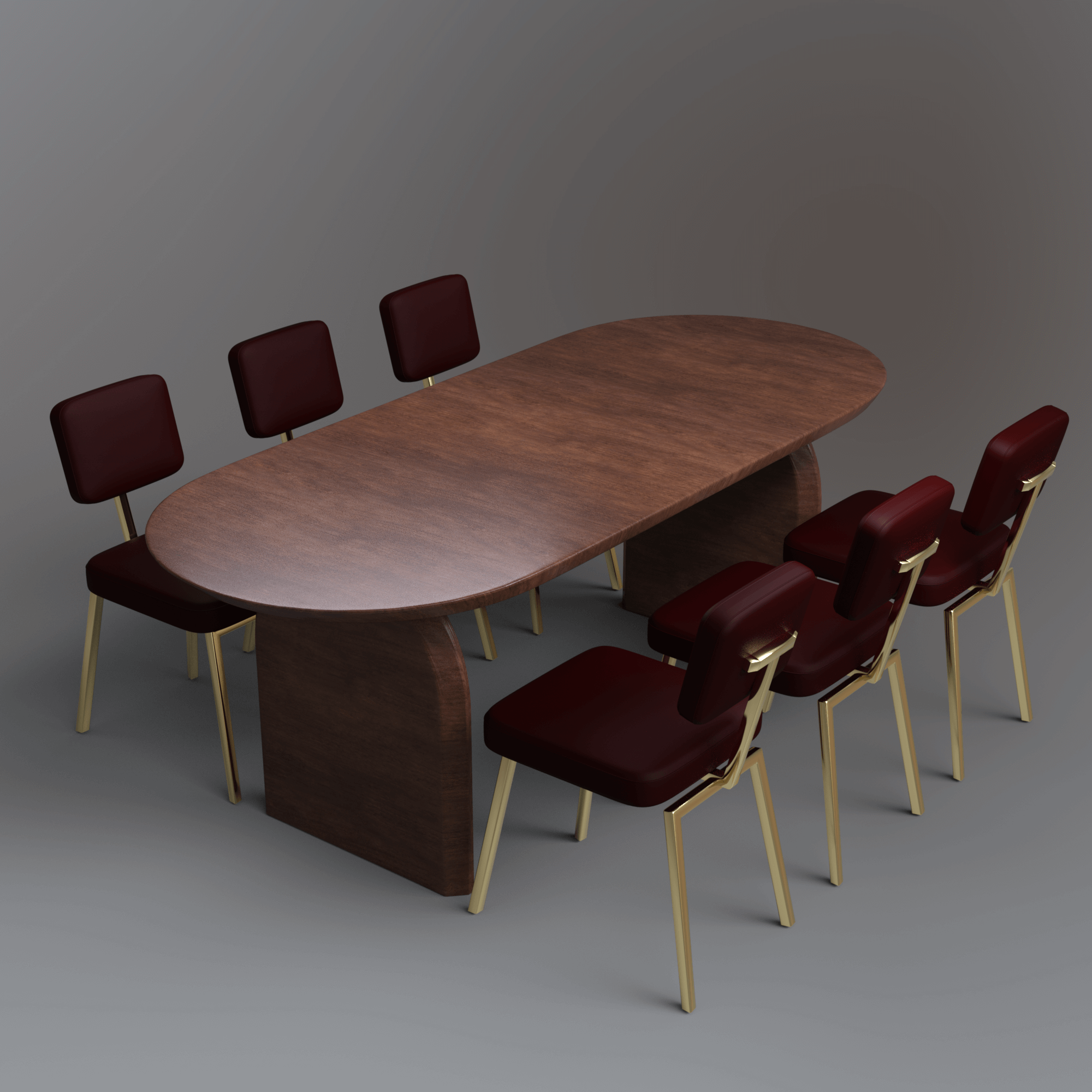 Master Dining Table 6 3D Render, Digital Art by AQ3D