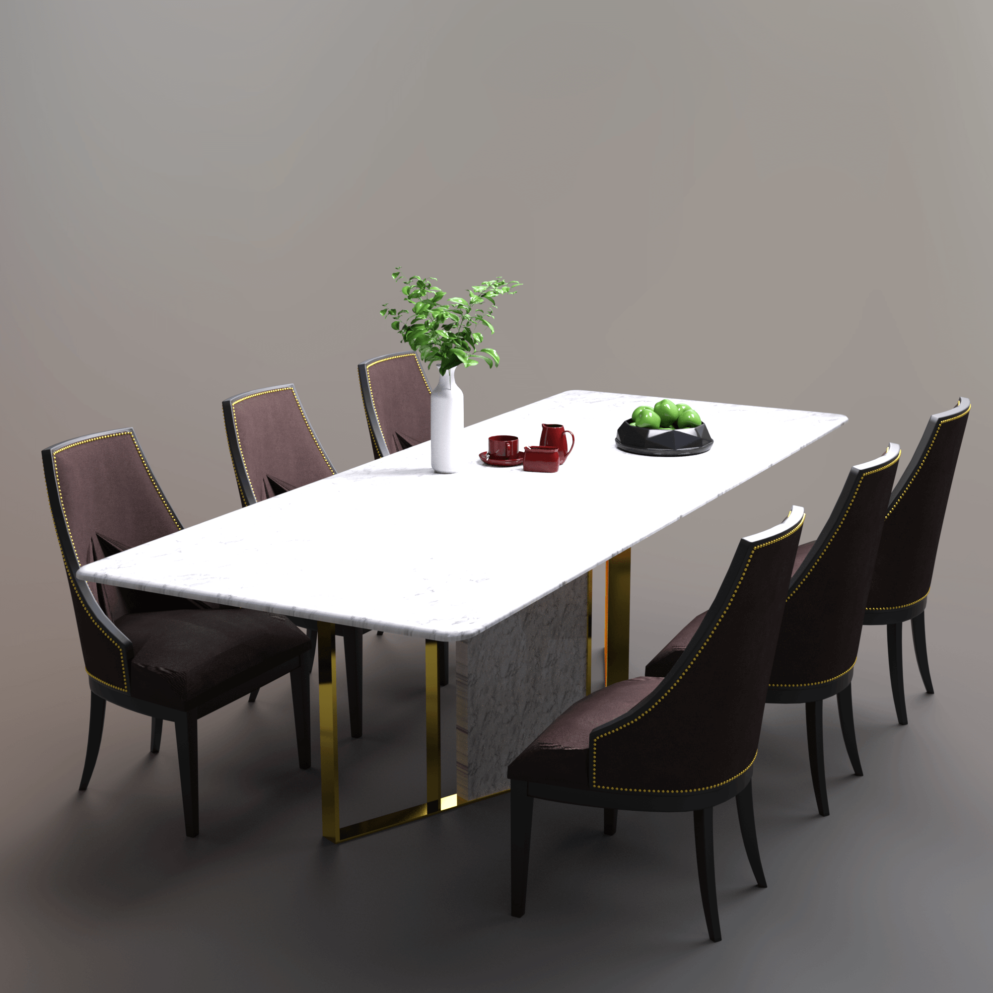 Master Dining Table 3D Render, Digital Art by AQ3D