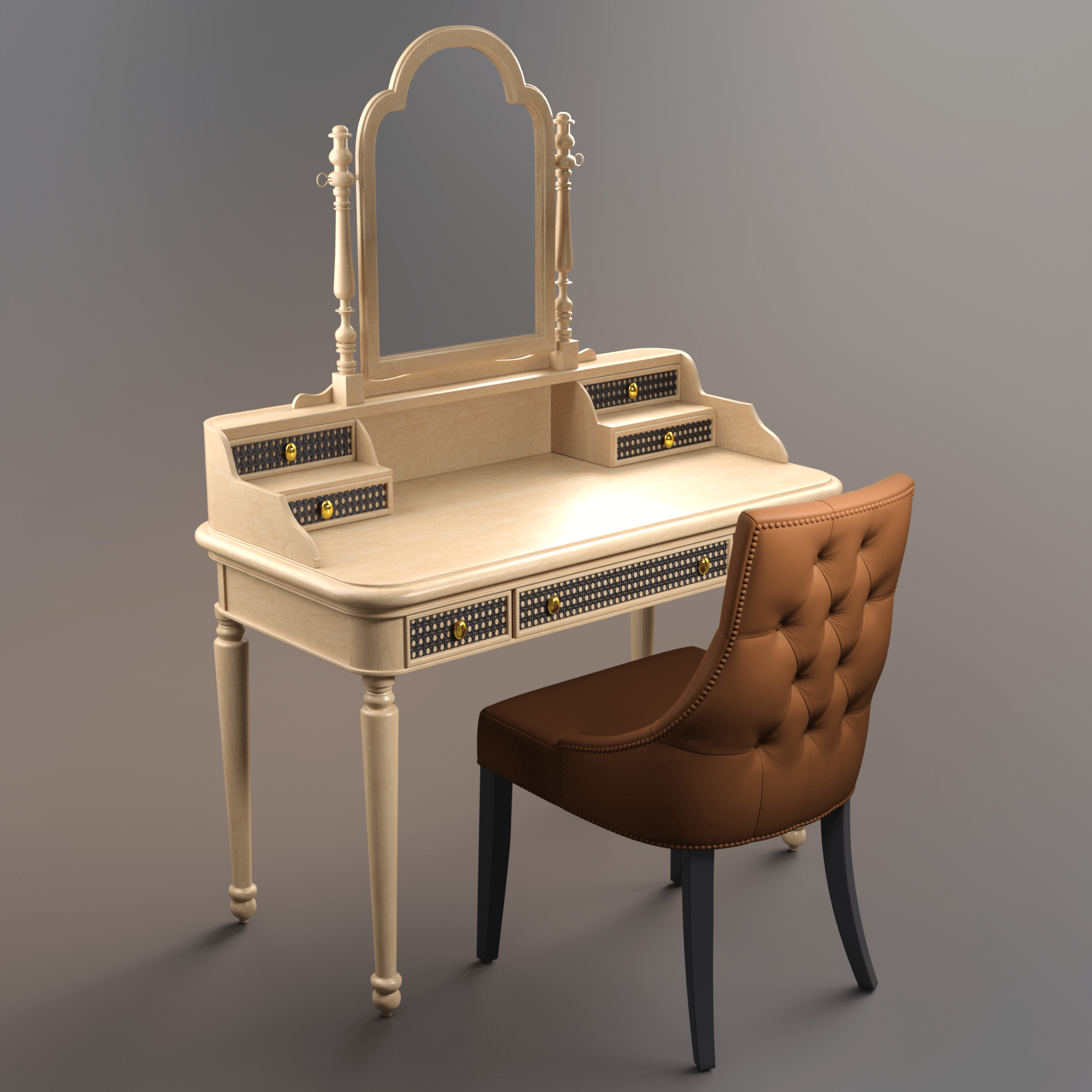 Master Dressing Table 3 3D Render, Digital Art by AQ3D