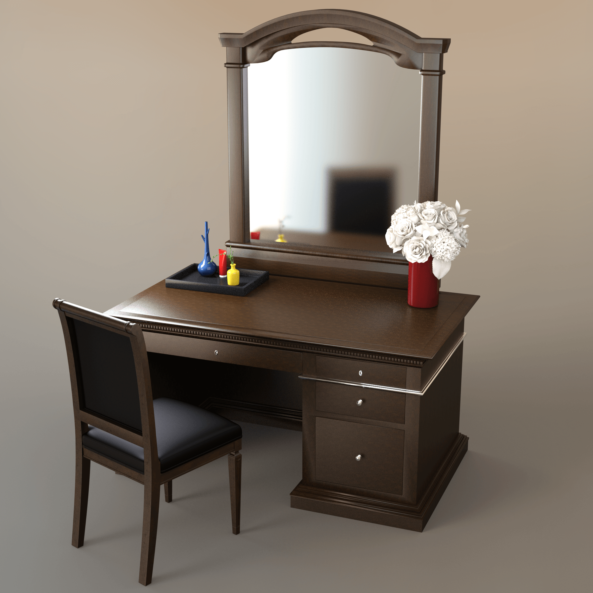 Master Dressing Table 3D Render, Digital Art by AQ3D