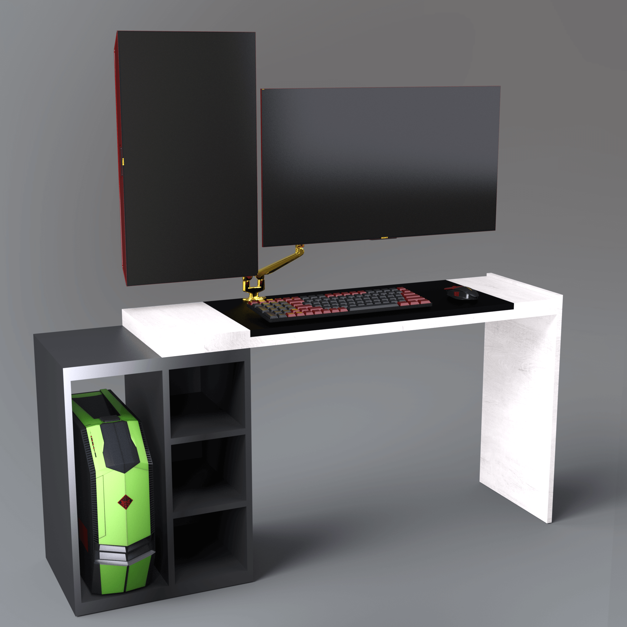Master Gaming Desk 3D Render, Digital Art by AQ3D