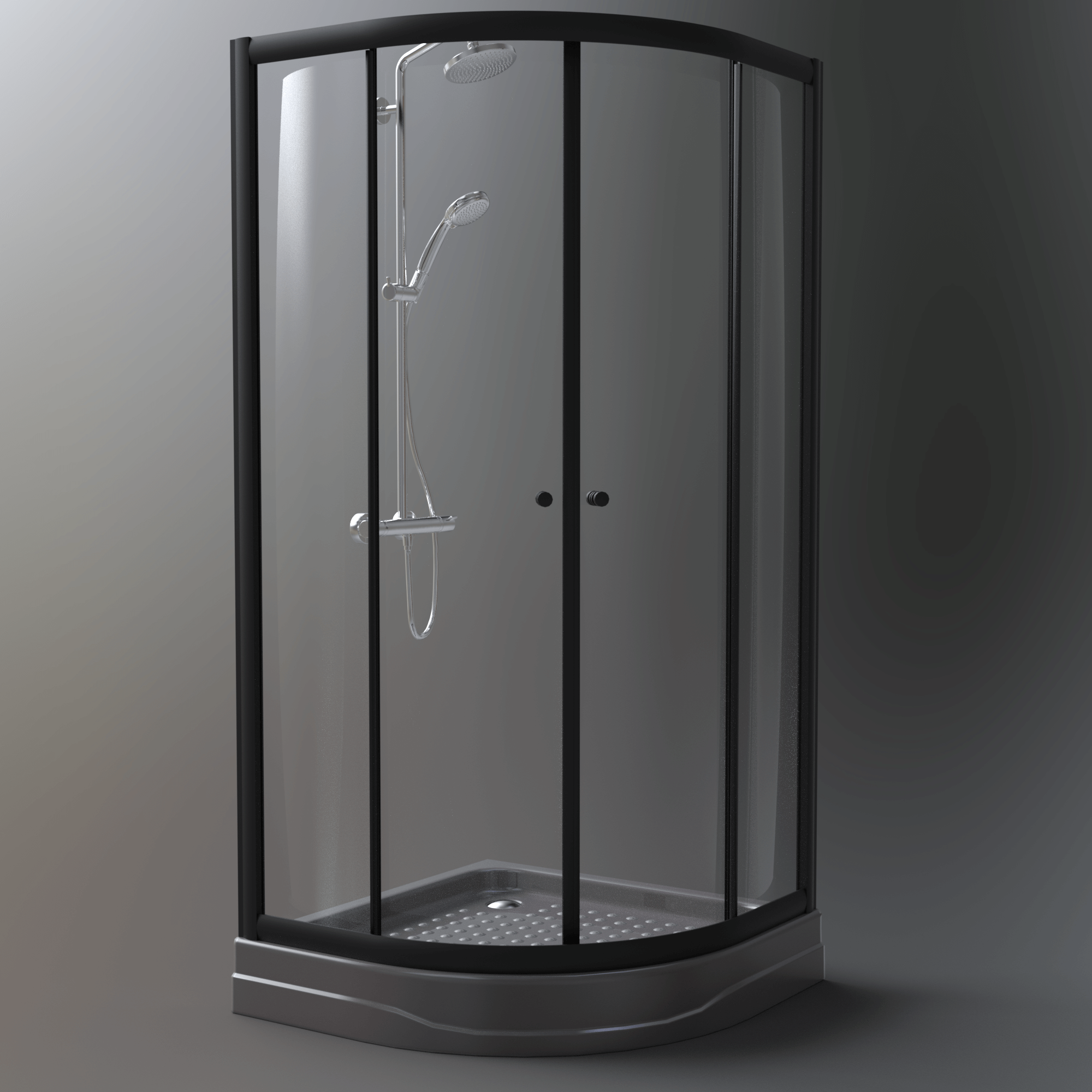 Master Shower Enclosure 3D Render, Digital Art by AQ3D