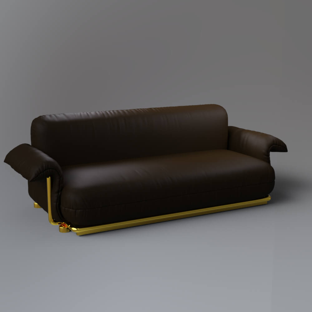 Master Sofa 185 3D Render, Digital Art by AQ3D