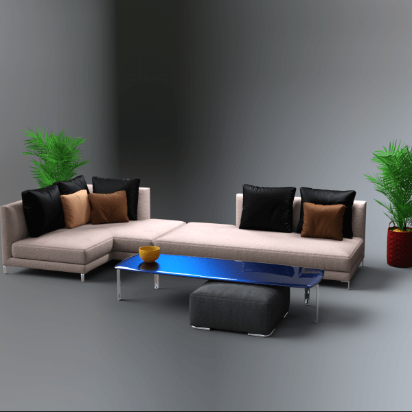 Modern Sofa 3D Render | RenderHub Gallery