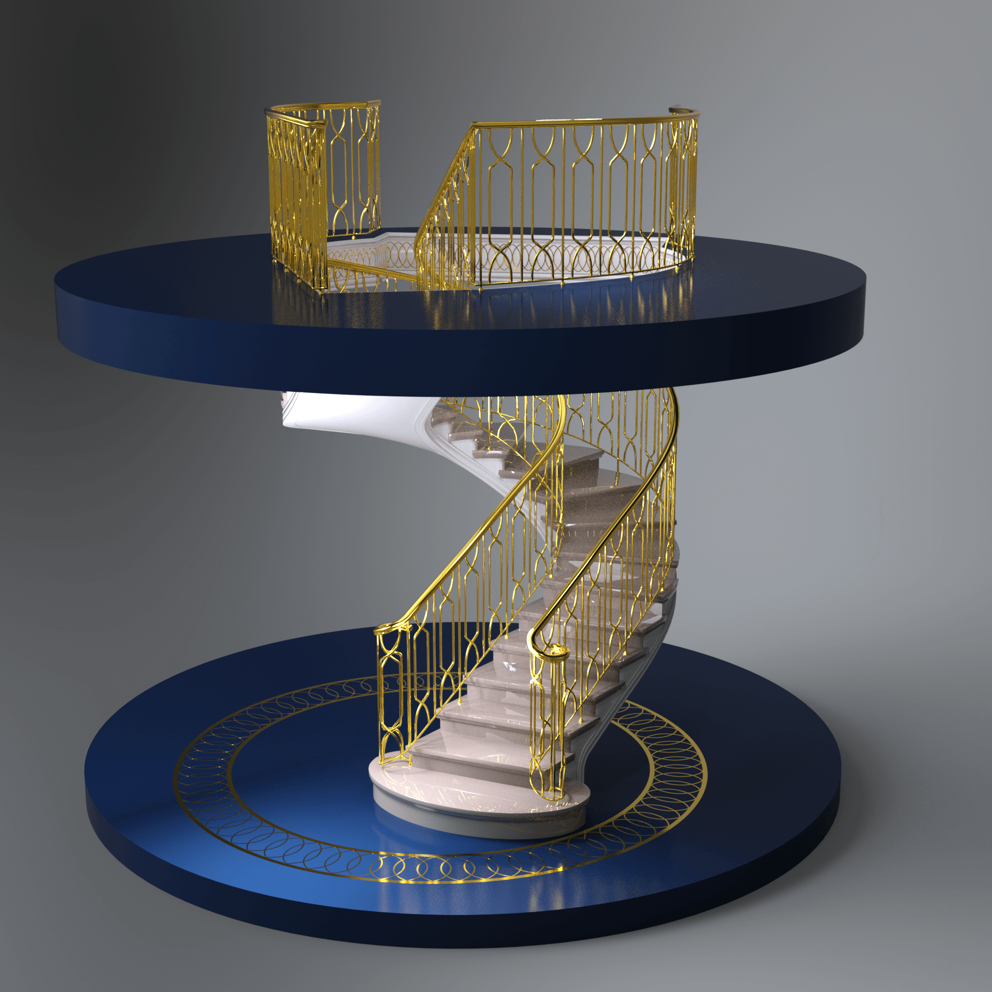 Master Stair case 2 3D Render, Digital Art by AQ3D