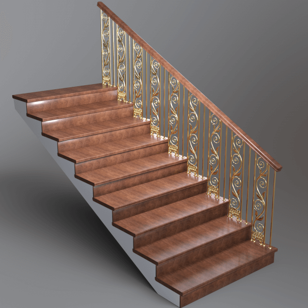 Master Stair case 7 3D Render, Digital Art by AQ3D