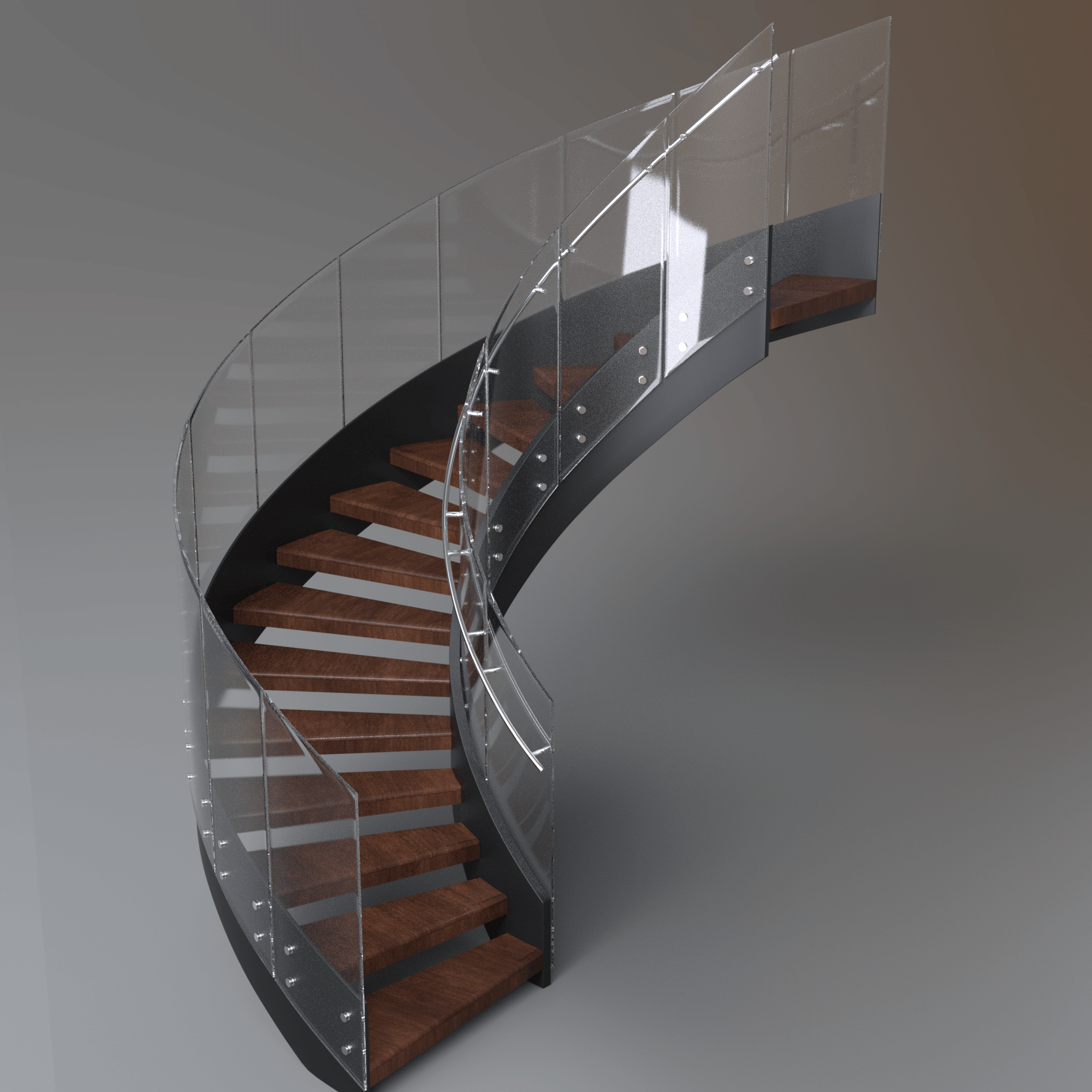 Master Stair Case 4 3D Render, Digital Art by AQ3D