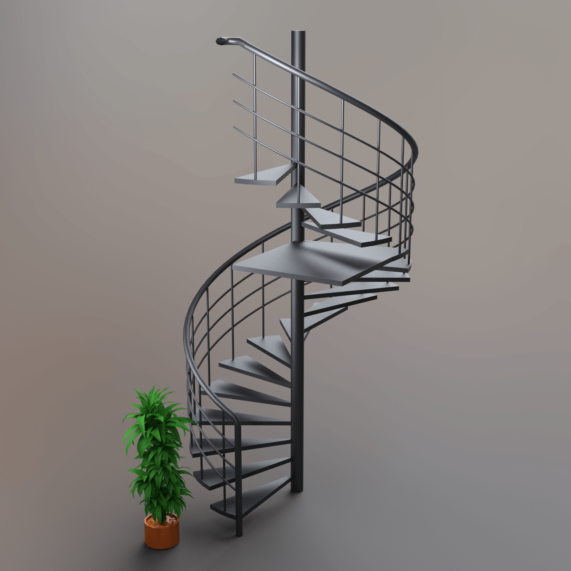 Master Stair Case 6 3D Render, Digital Art by AQ3D