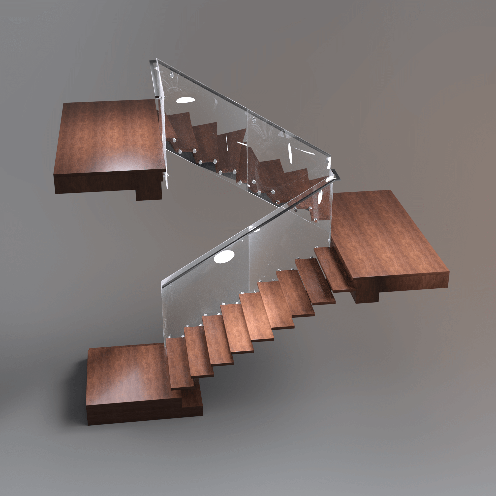 Master Stair case 7 3D Render, Digital Art by AQ3D