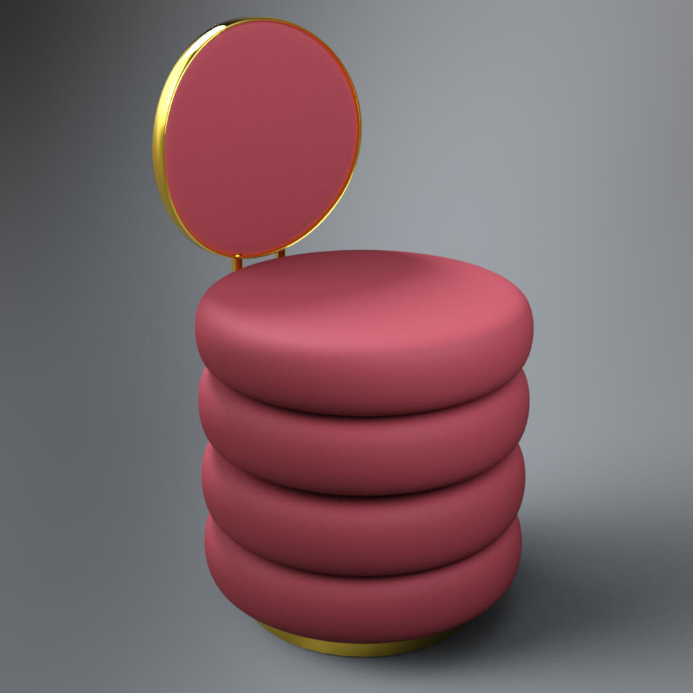 Master Stool 35 3D Render, Digital Art by AQ3D