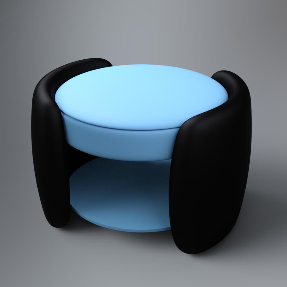 Master Stool 40 3D Render, Digital Art by AQ3D