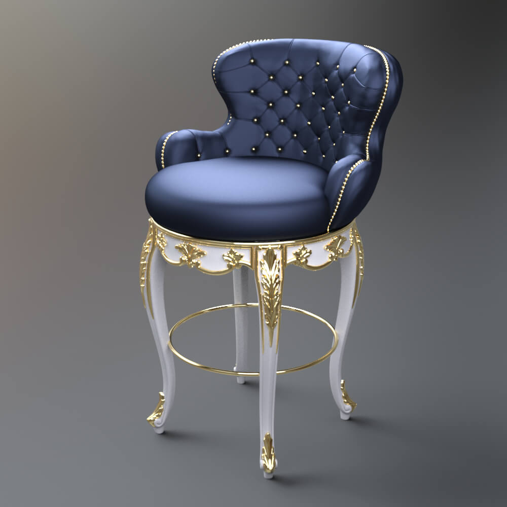 Master Stool 43 3D Render, Digital Art by AQ3D