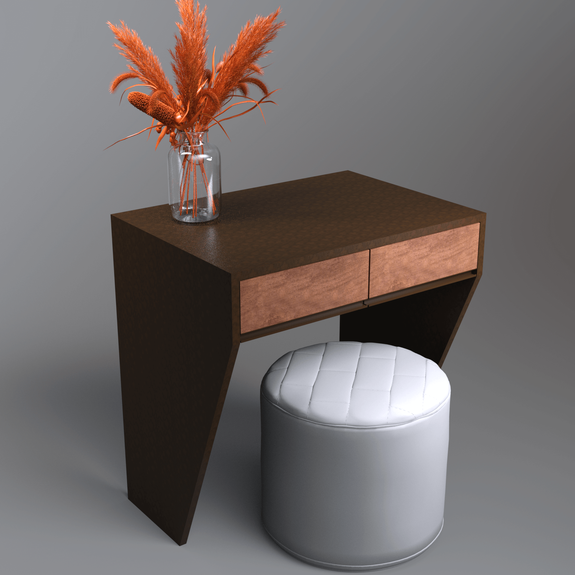 Mini Dressing Table 3D Render, Digital Art by AQ3D