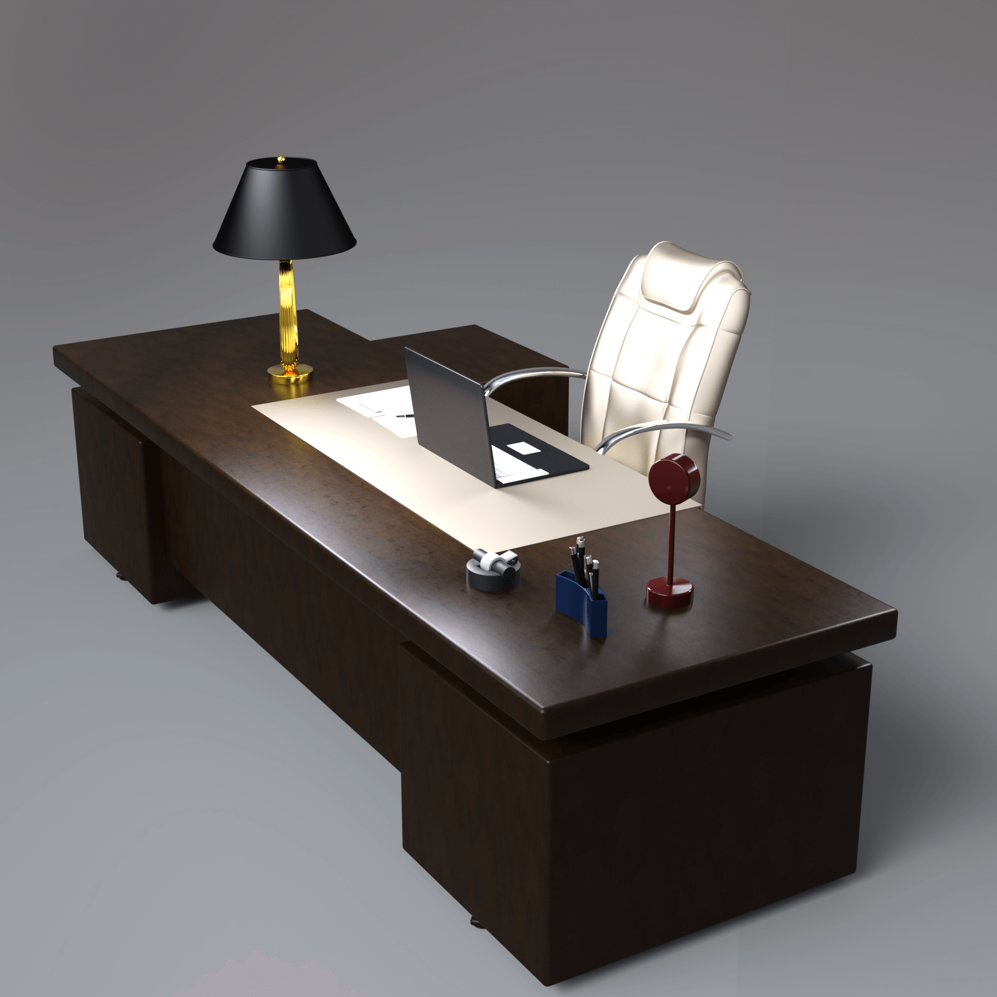 Office Work Table 3 3D Render, Digital Art by AQ3D