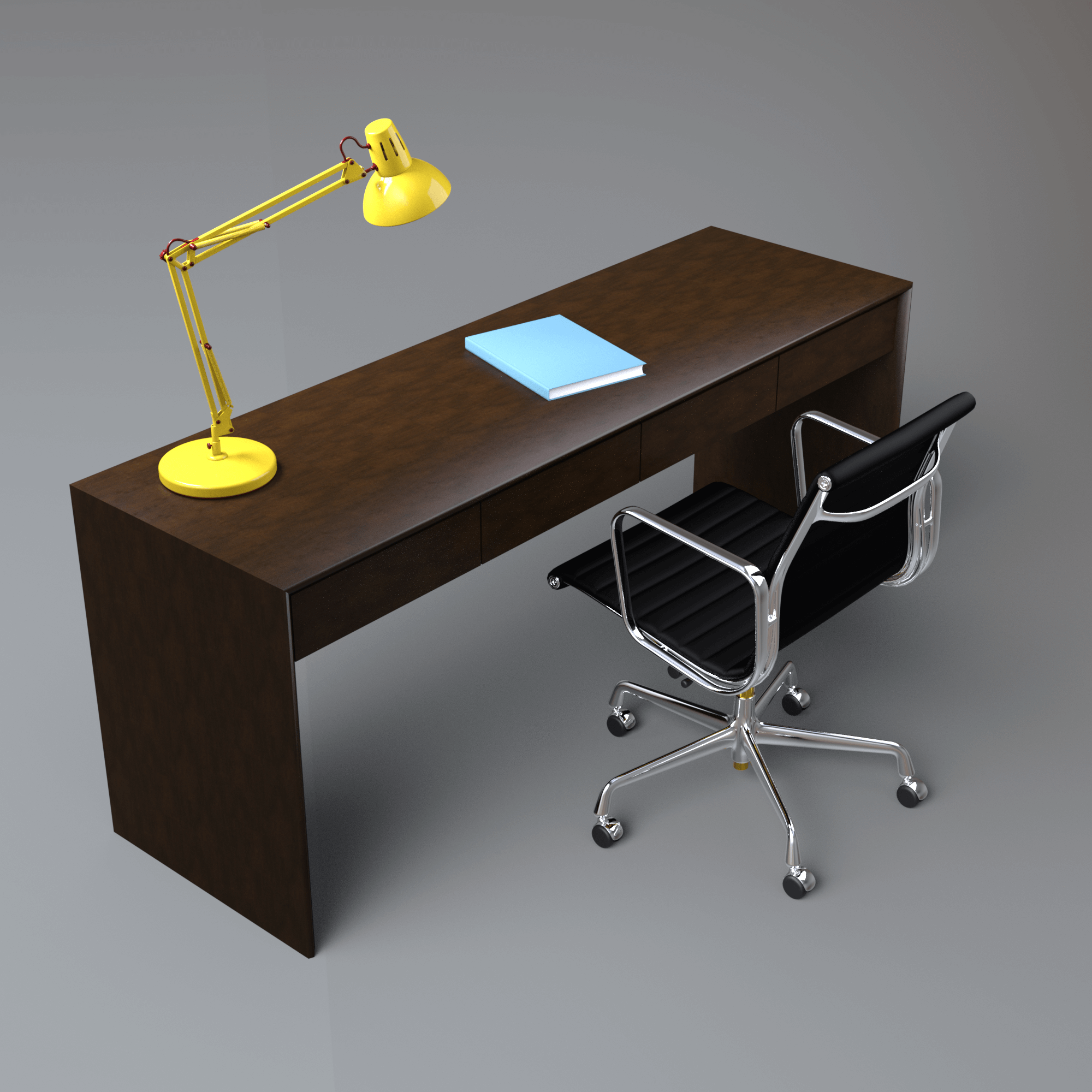 Office Work Table and Chair 12 3D Render, Digital Art by AQ3D