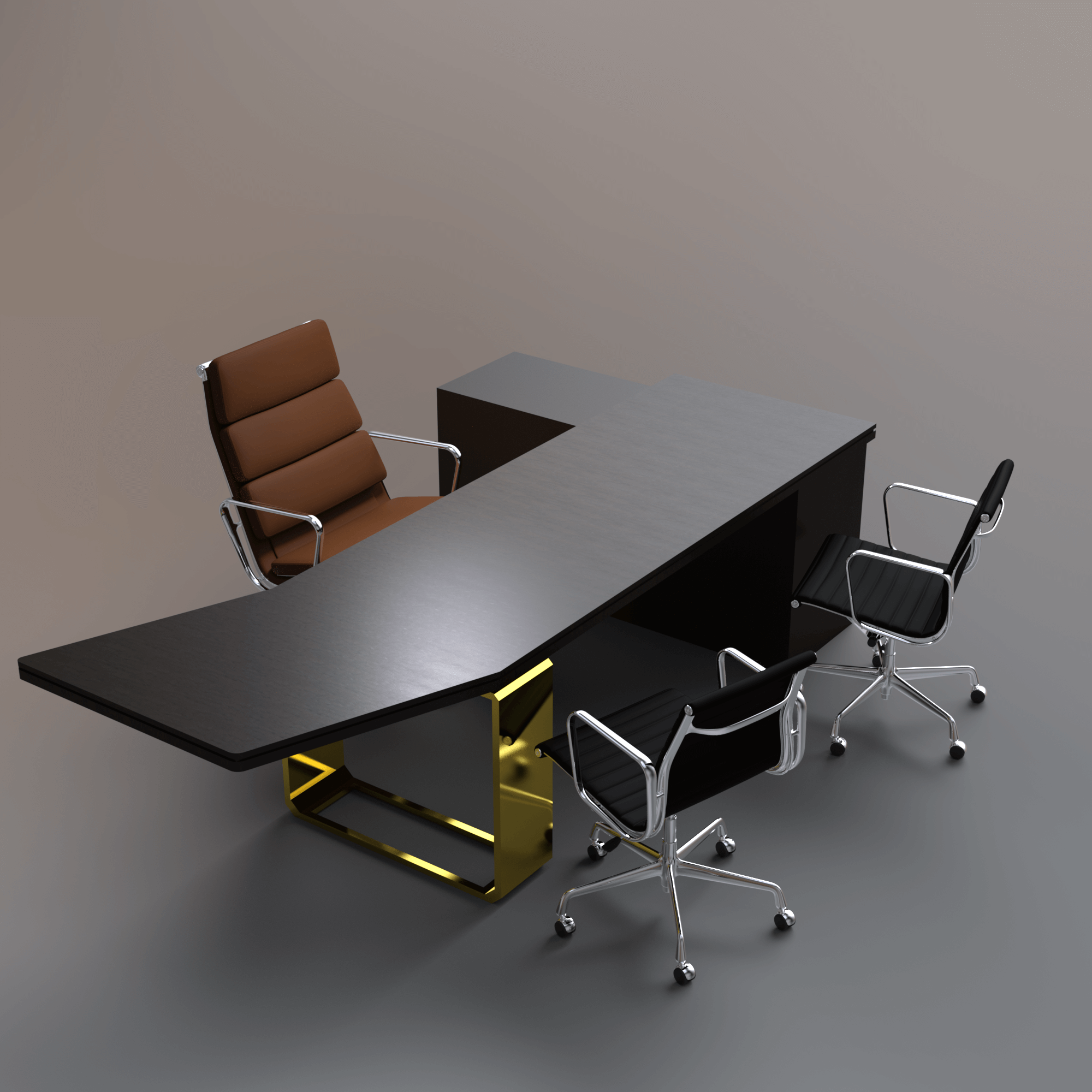 Office Work Table and Chair 7 3D Render, Digital Art by AQ3D