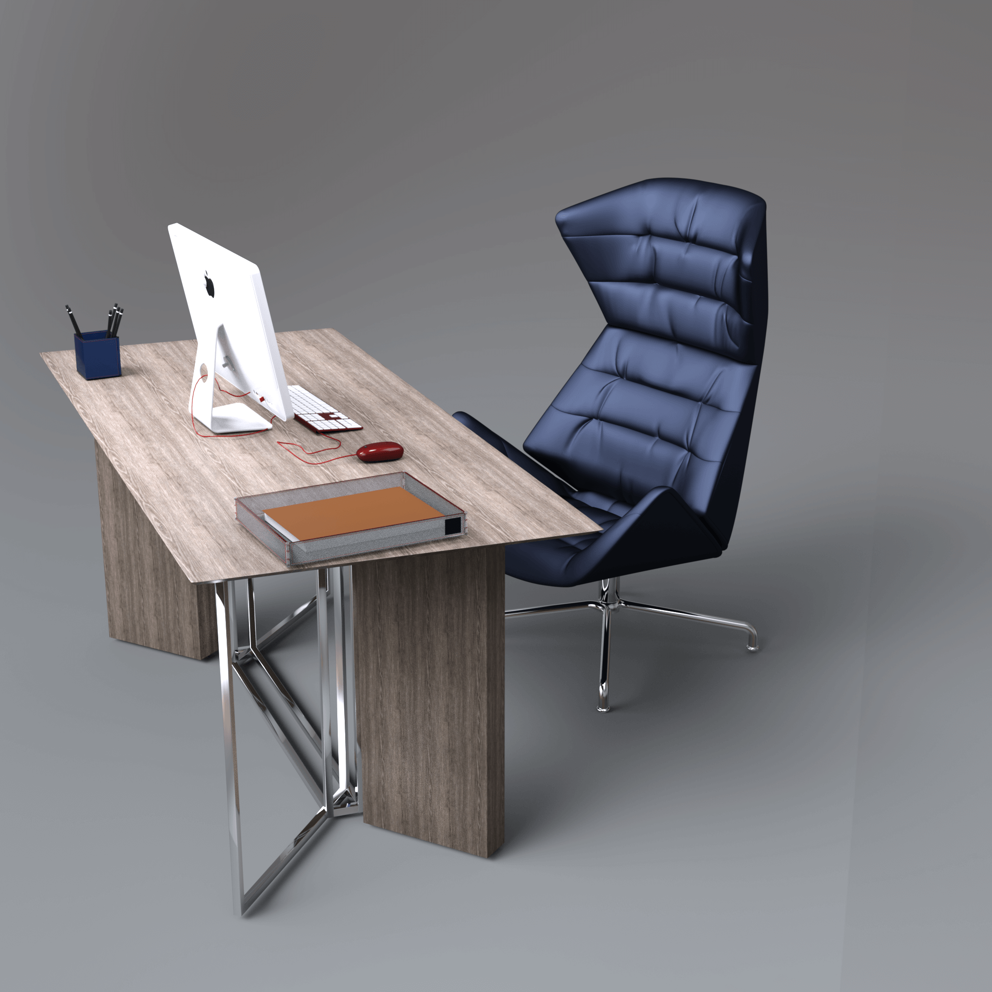 Office Work Table 3D Render, Digital Art by AQ3D