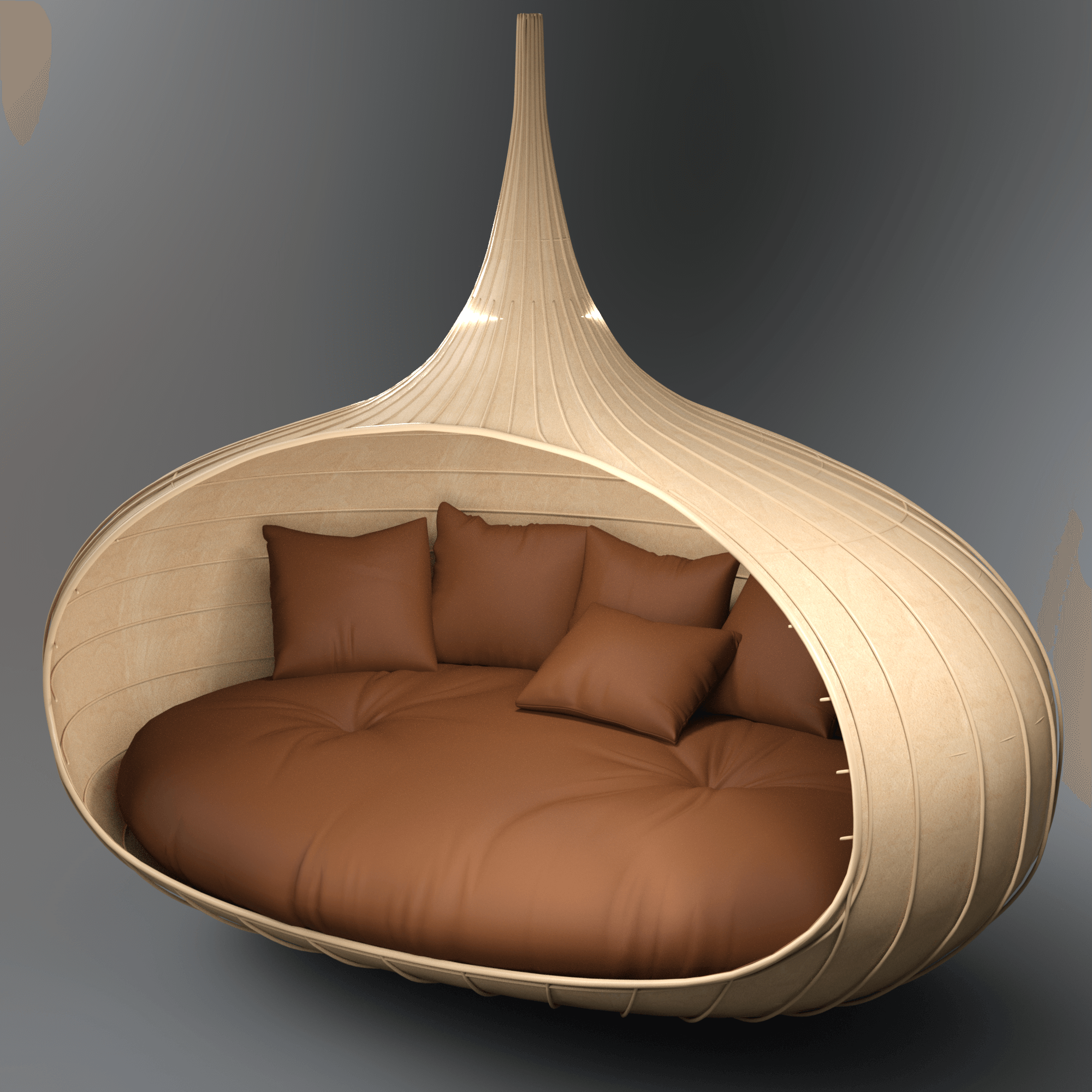 Onion Style Chair 3D Render, Digital Art by AQ3D
