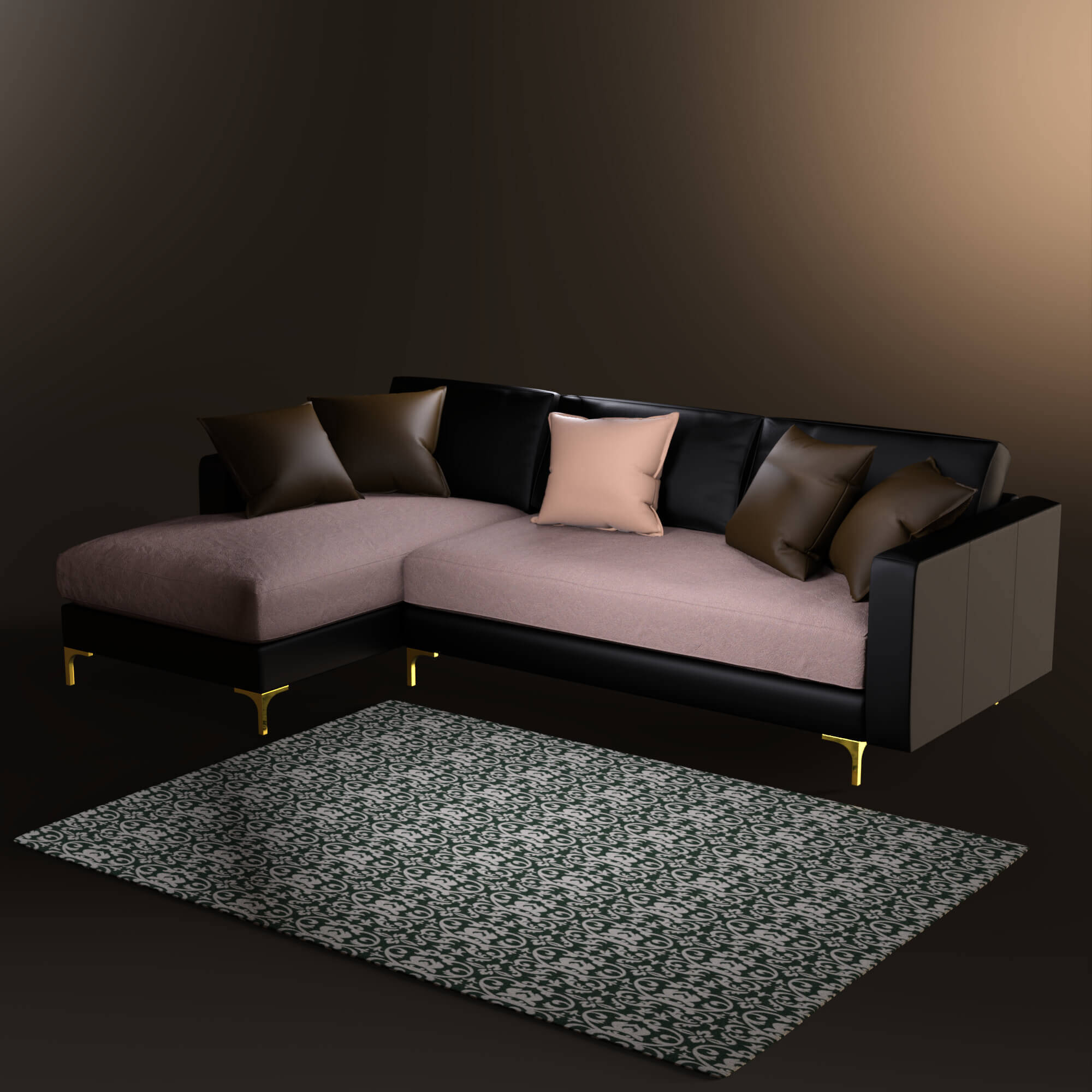 Unique Sofa With Carpet 3D Render | RenderHub Gallery