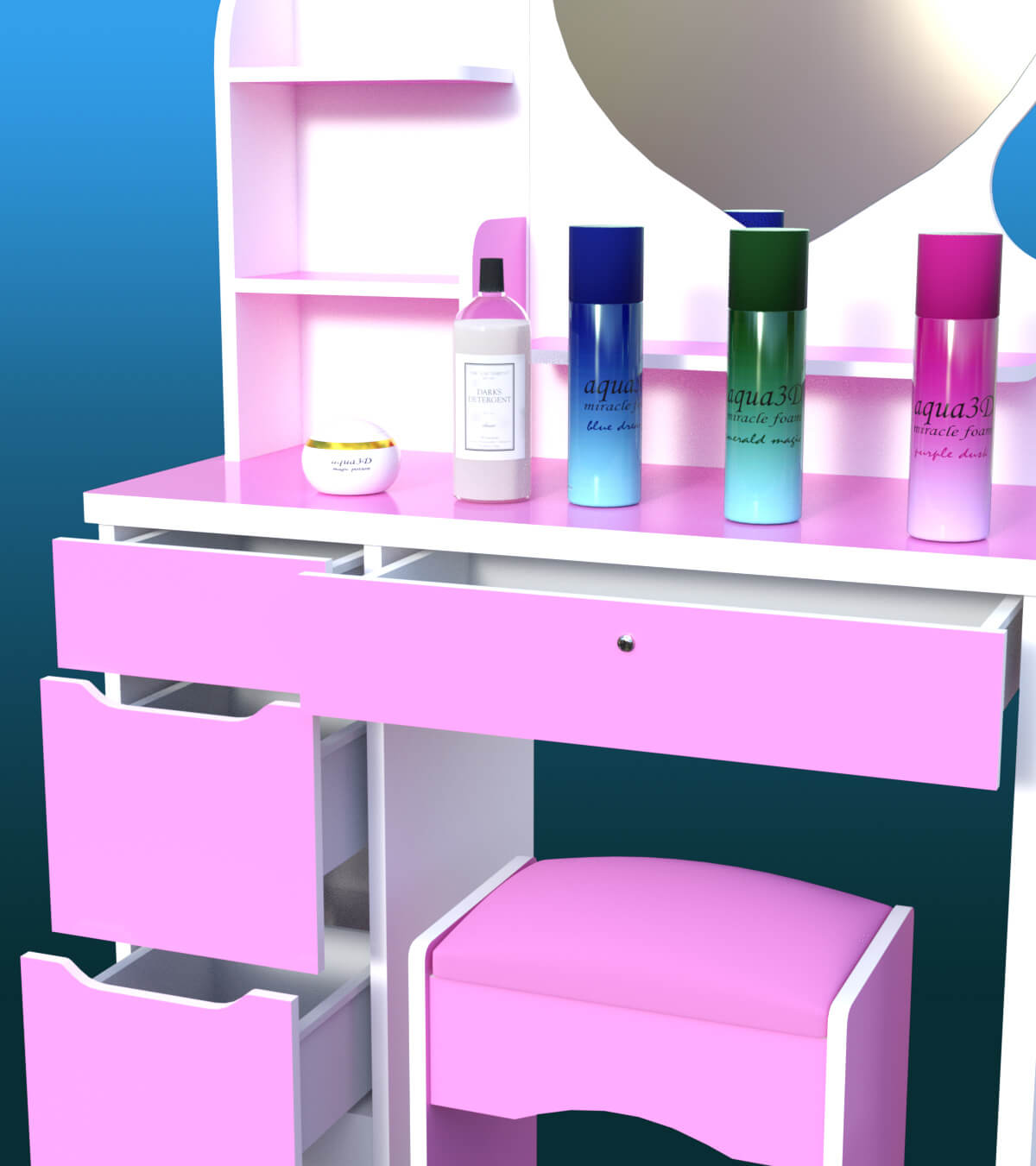 Dressing Table for Lil Ladies - Daz Content by Aqua3D