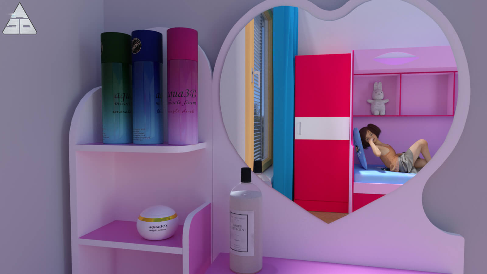Dressing Table for Lil Ladies - Daz Content by Aqua3D