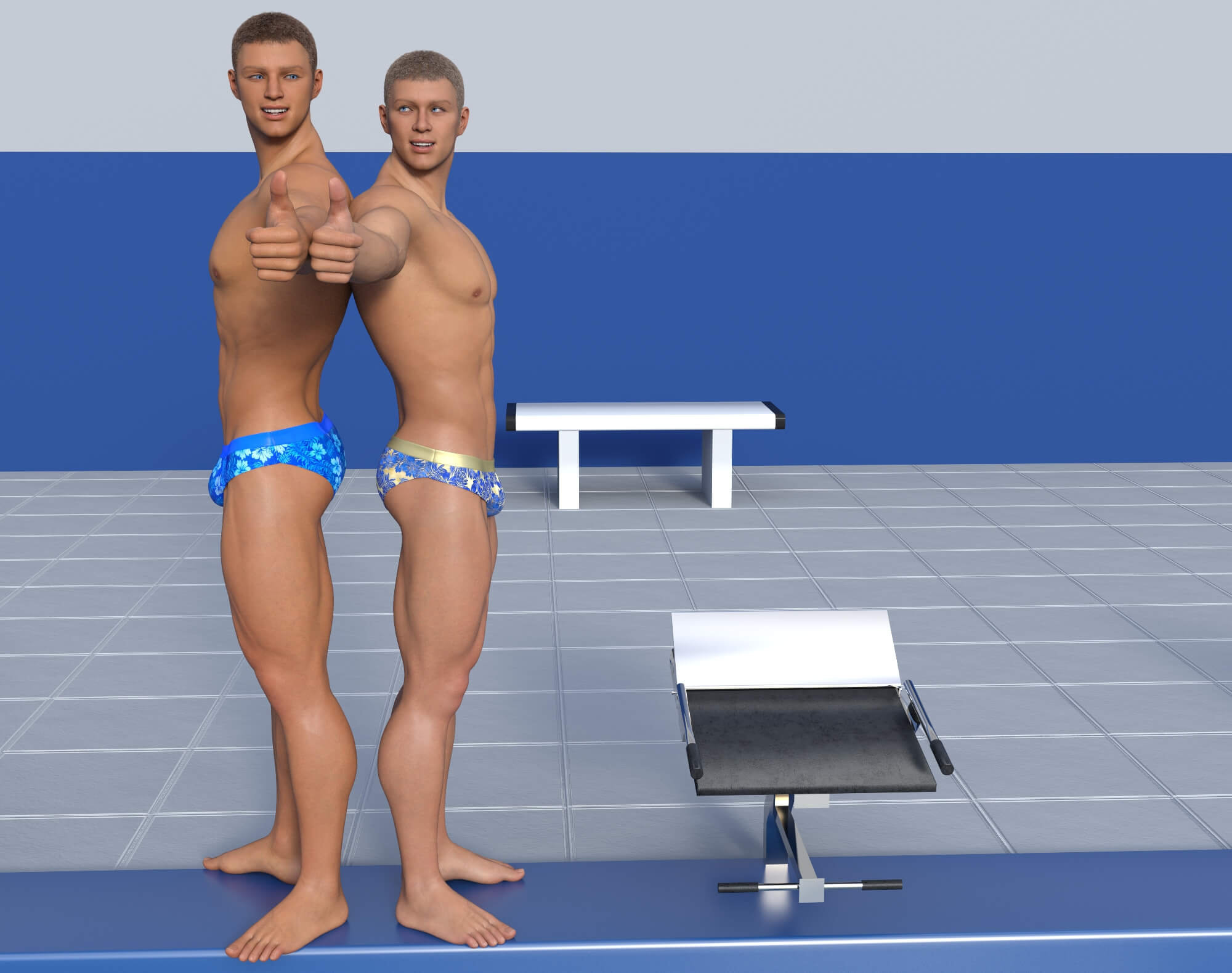 Dual at the Pool 3D Render | RenderHub Gallery