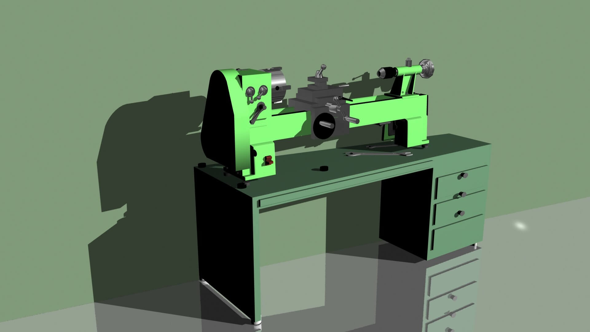 Lathe Machine 3d Diagram