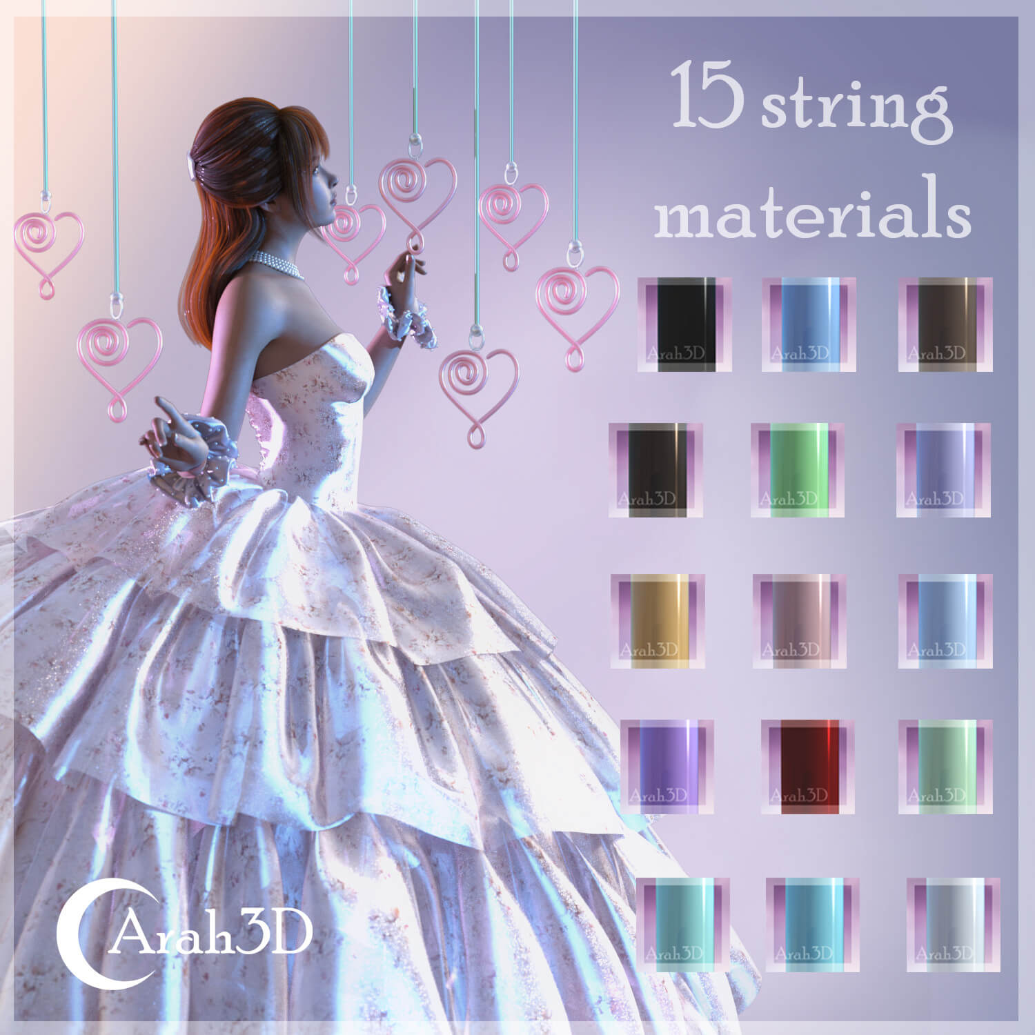 Hanging Hearts - Daz Content by Arah3D