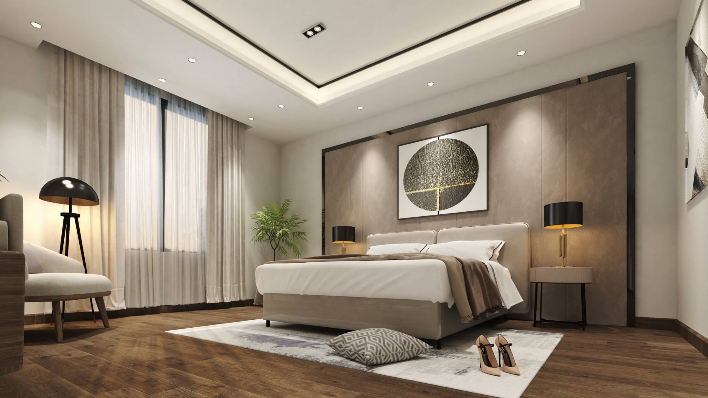 Modern Master Bedroom 001 - 3D Model by Archcorners