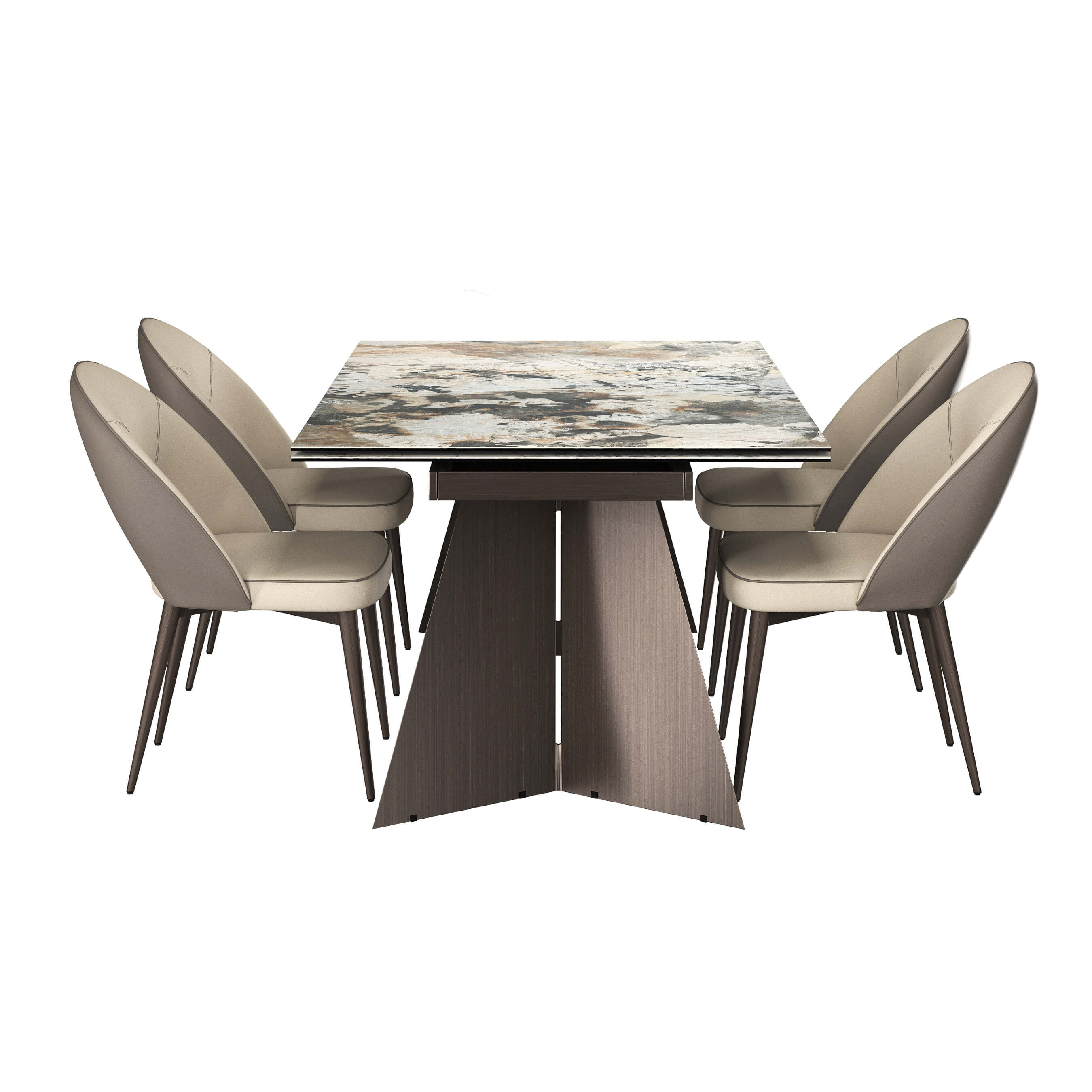 Modena Chairs With Dante Dining Table Paramus Megafurniture - 3D Model by Archidizer