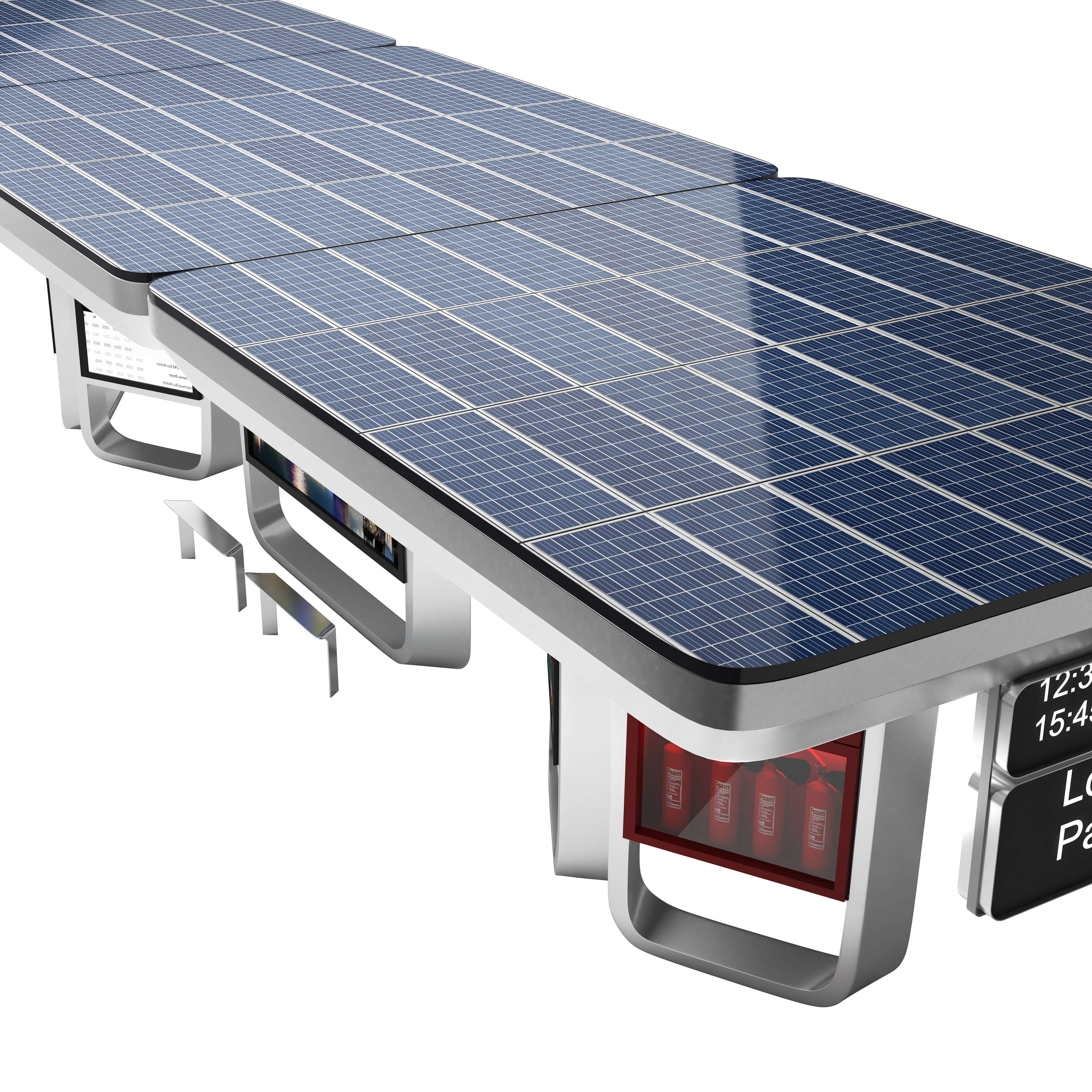 Sustainable Urban Solar Bus Station - 3D Model by Archidizer