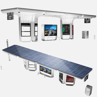 Sustainable Urban Solar Bus Station - 3D Model by Archidizer