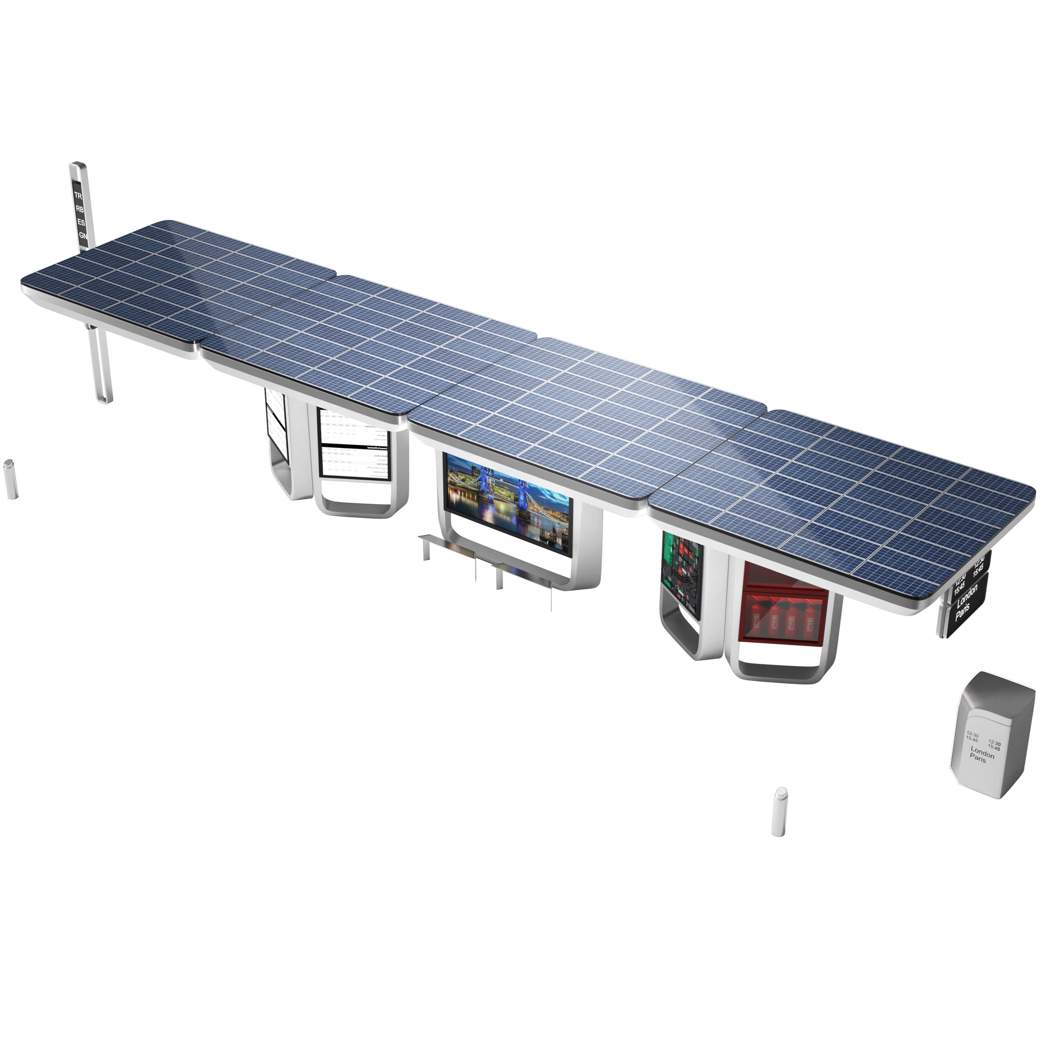 Sustainable Urban Solar Bus Station - 3D Model by Archidizer