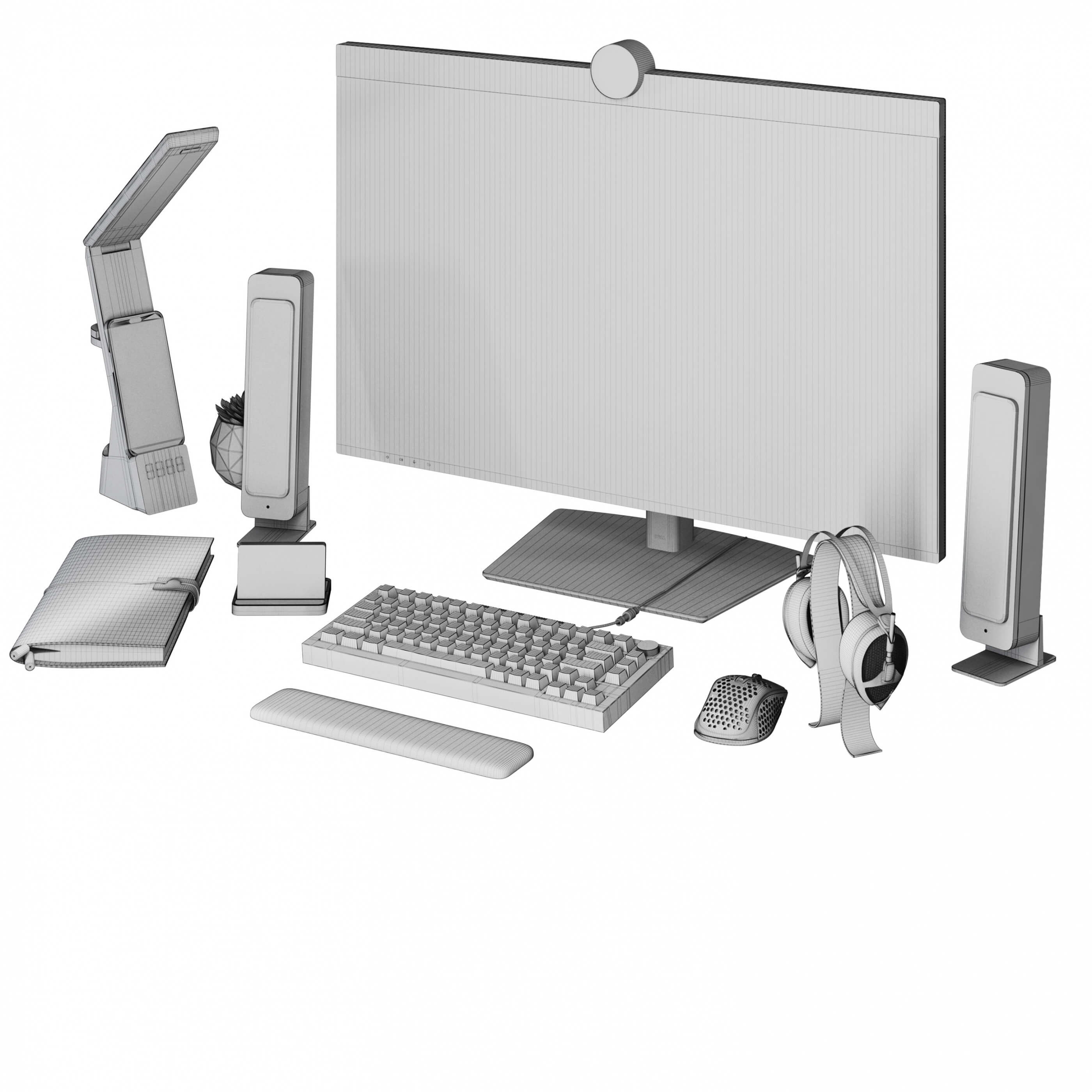 Workplace Set 001 - 3D Model by Archidizer