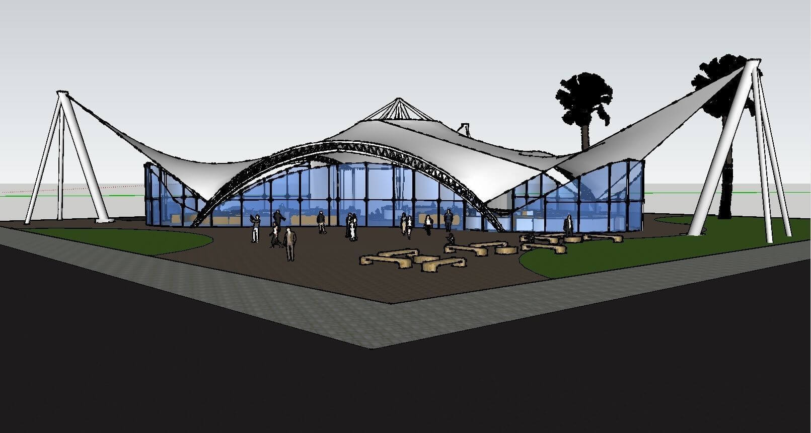 Futuristic Event Pavilion - 3D Model by Architect Craft