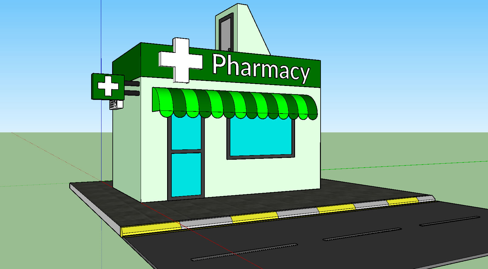 Low Poly Pharmacy Building - 3D Model by Architect Craft