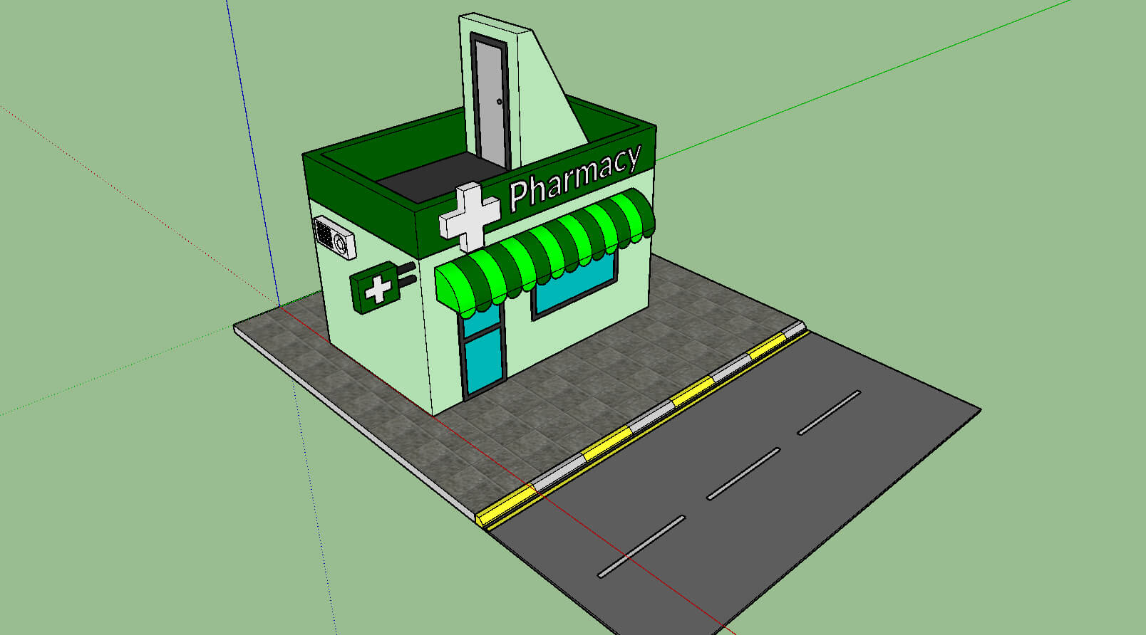 Low Poly Pharmacy Building - 3D Model by Architect Craft
